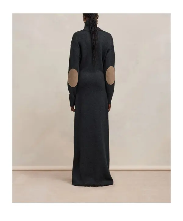 AMI Paris Long-sleeved Ribbed-knit Dress