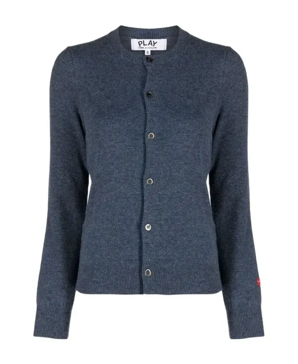 Play Comme Des Garcon Melange-effect Wool Cardigan