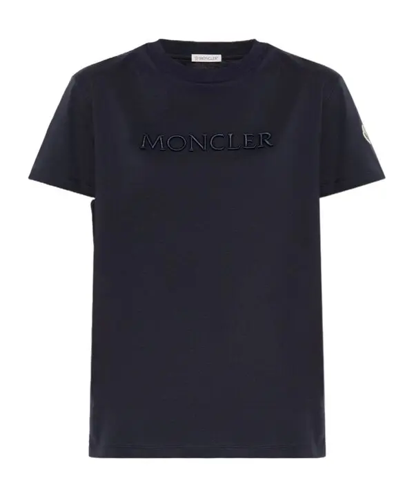 Moncler Logo Embroidered Crewneck T-shirt