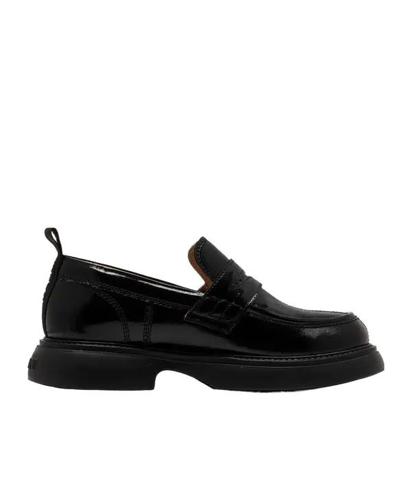GANNI Logo Plaque Round-toe Loafers