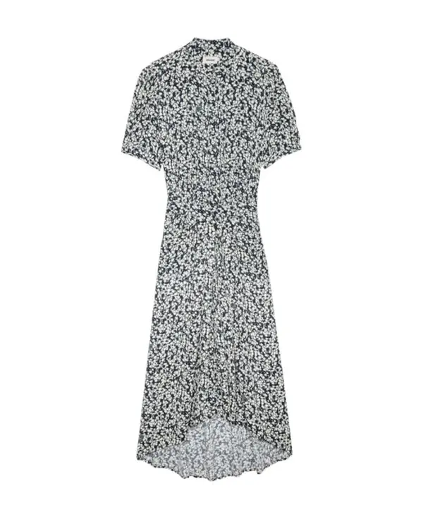 Zadig&Voltaire Rima Floral-print Midi Dress - Gray
