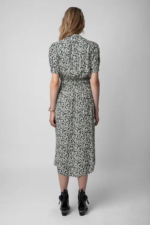 Zadig&Voltaire Rima Floral-print Midi Dress - Gray