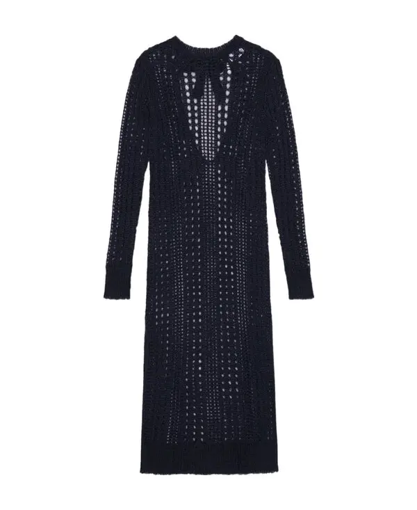GANNI Cut-out Open Knitted Midi Dress