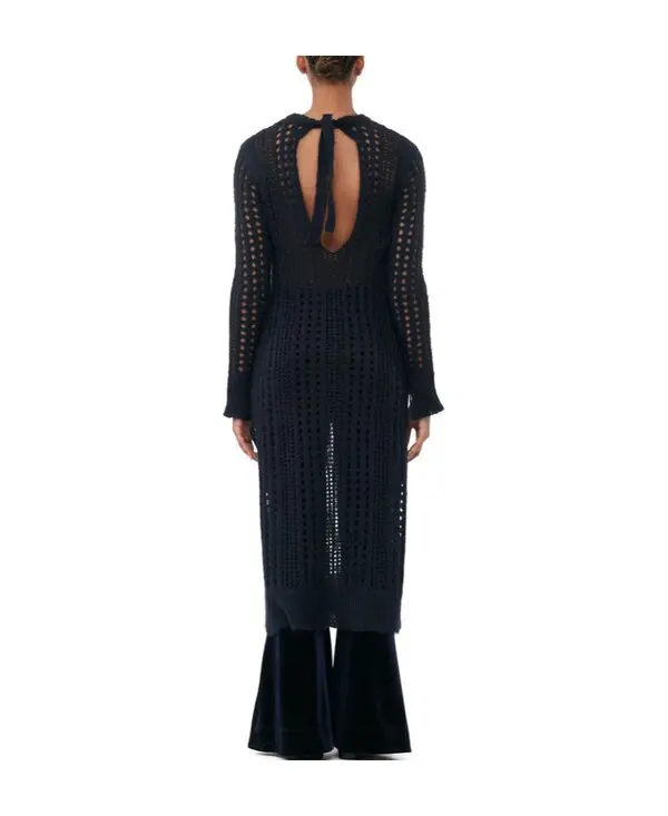 GANNI Cut-out Open Knitted Midi Dress