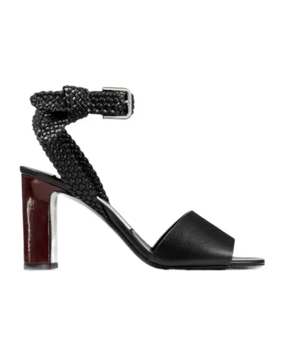 JIMMY CHOO Rori Braided Buckled Sandals - Black