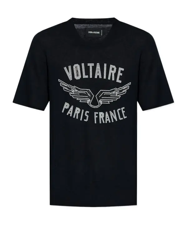 Zadig&Voltaire Ida Diamante Wings Short-sleeved Jumper