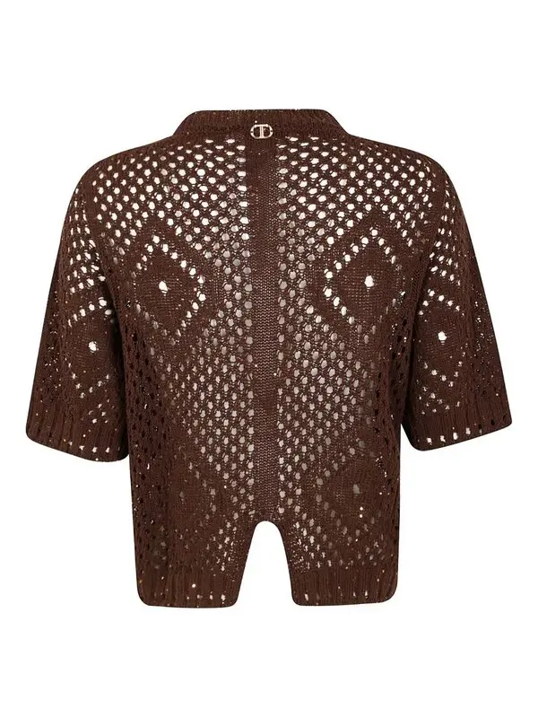TWINSET Open-knit Short-sleeve Top