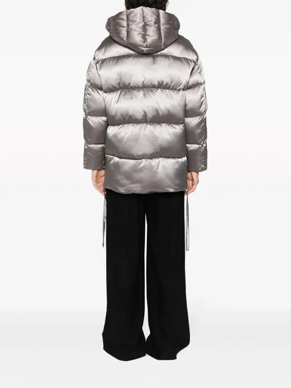 P.a.r.o.s.h Satin-finish Hooded Padded Coat