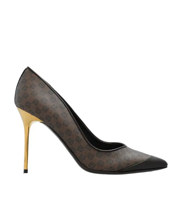 Balmain Monogrammed Pointed-toe Pumps