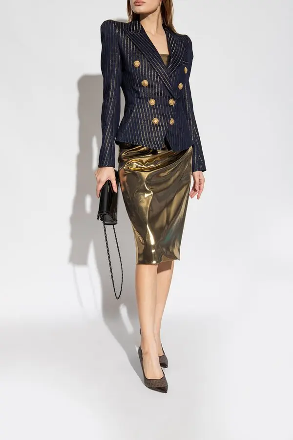 Balmain Monogrammed Pointed-toe Pumps