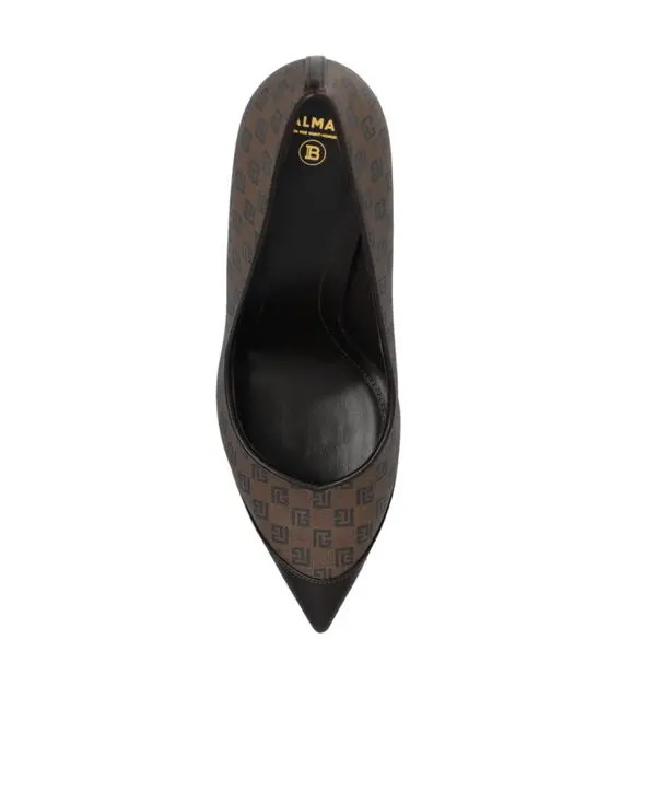 Balmain Monogrammed Pointed-toe Pumps