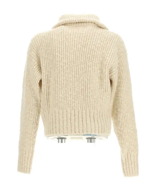 AMI Paris Half-zipped Knitted Jumper