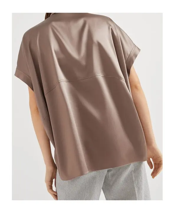 Brunello Cucinelli Short-sleeved Buttoned Blouse