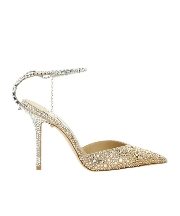 JIMMY CHOO Saeda 100 Ankle-strapped Pumps