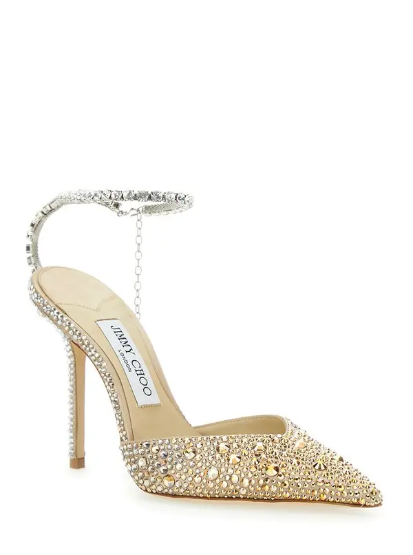 JIMMY CHOO Saeda 100 Ankle-strapped Pumps