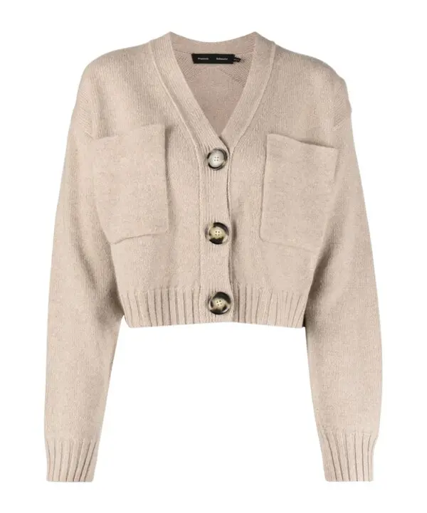 Proenza Schouler Tortoiseshell-buttons Ribbed-knit Cardigan
