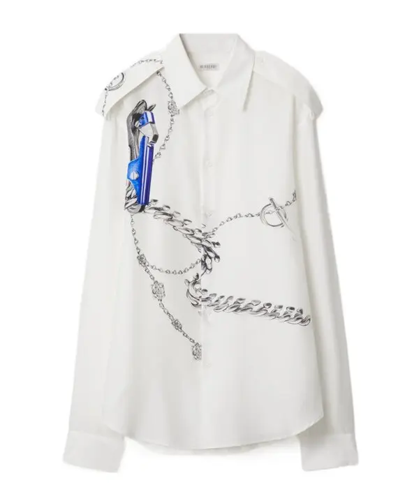 Burberry Knight Hardware-printed Buttoned Shirt