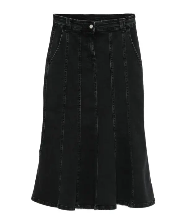 TWINSET Pleated Denim Skirt
