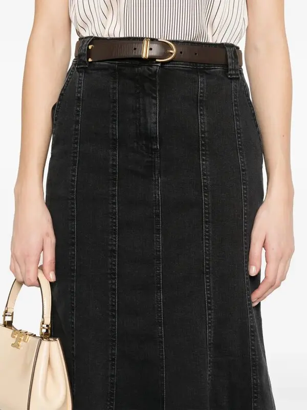 TWINSET Pleated Denim Skirt