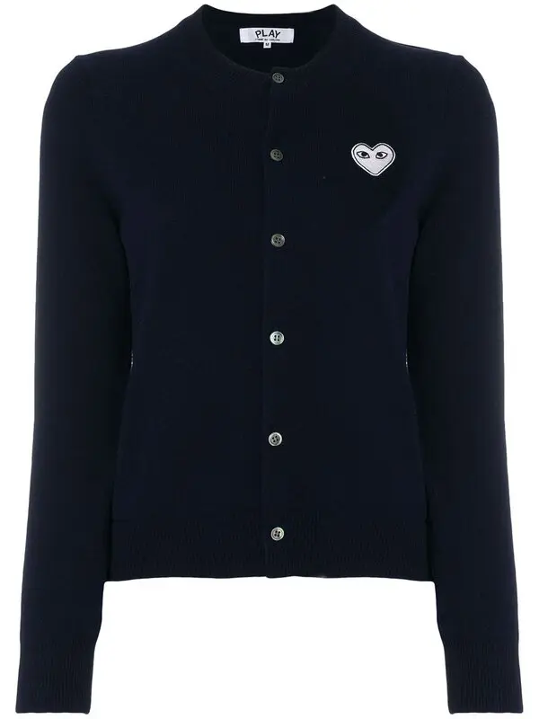 Play Comme Des Garcon Embroidered Heart Cardigan