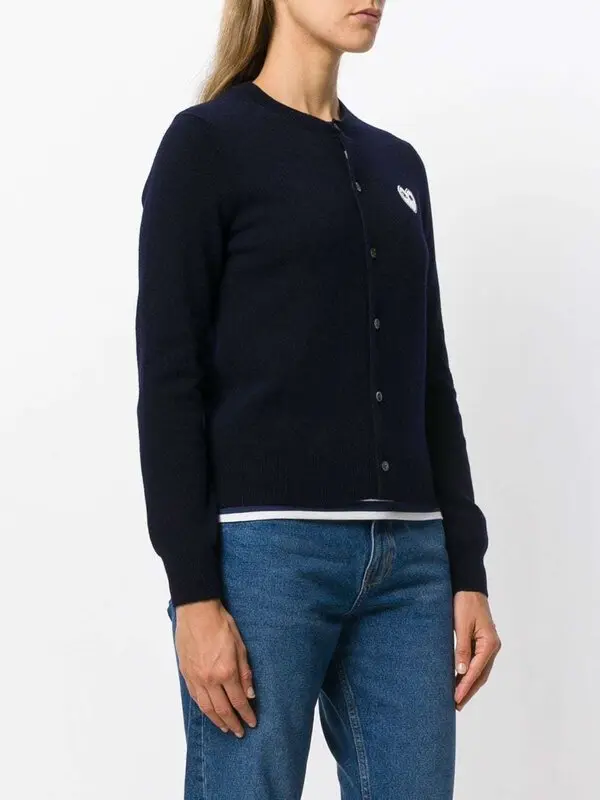 Play Comme Des Garcon Embroidered Heart Cardigan