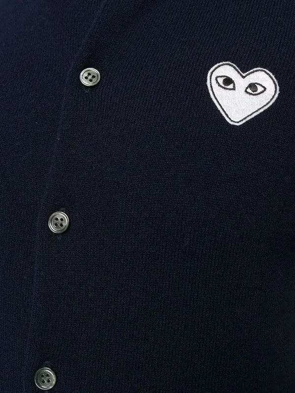 Play Comme Des Garcon Embroidered Heart Cardigan