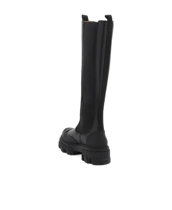 GANNI Stitch Cleated High Chelsea Boots