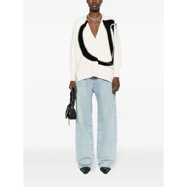 Off-White Logo Detailed V-neck Cardigan