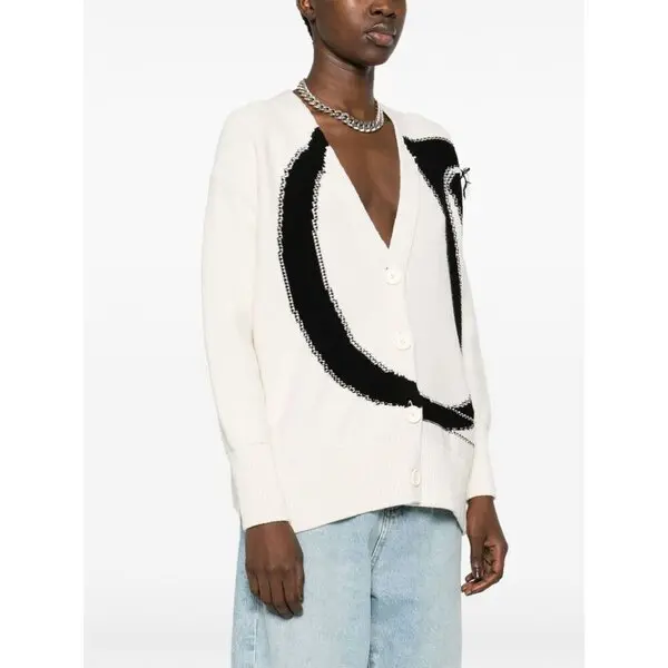 Off-White Logo Detailed V-neck Cardigan