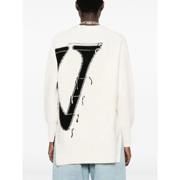 Off-White Logo Detailed V-neck Cardigan