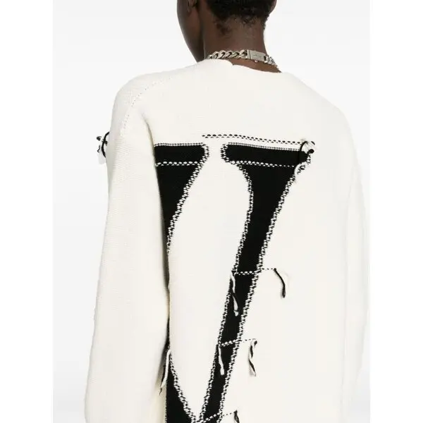 Off-White Logo Detailed V-neck Cardigan