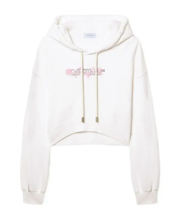 Off-White Bookish Rose Cropped Hoodie