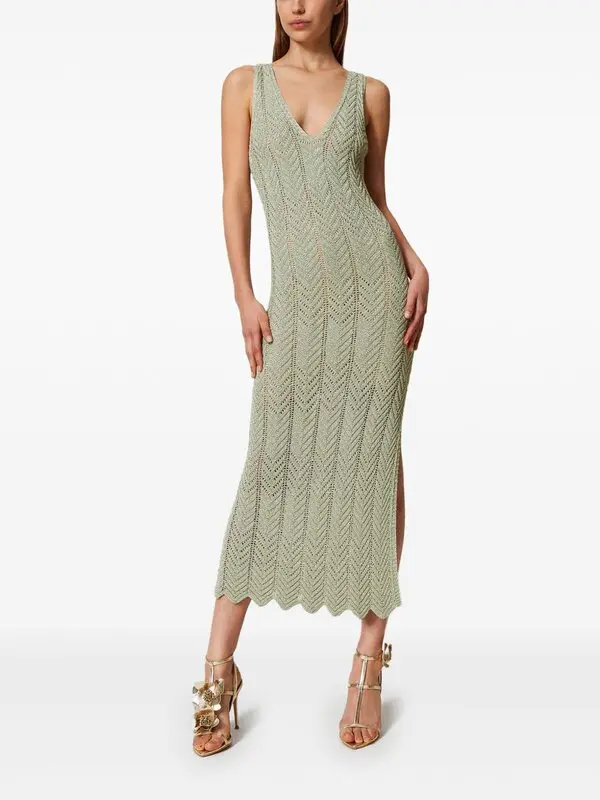 TWINSET Lurex Knit Midi Dress