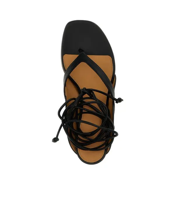 Off-White Lollipop Open Toe Lace-up Sandals - Black