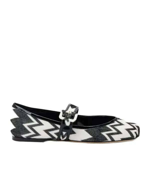 Missoni Zigzag-pattern Ballerinas - Black
