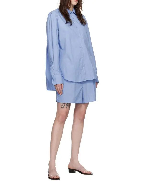 THE FRANKIE SHOP Lui Oversized Shirt - Blue