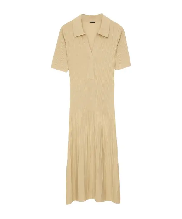 JOSEPH Flared Hem Midi Polo Dress
