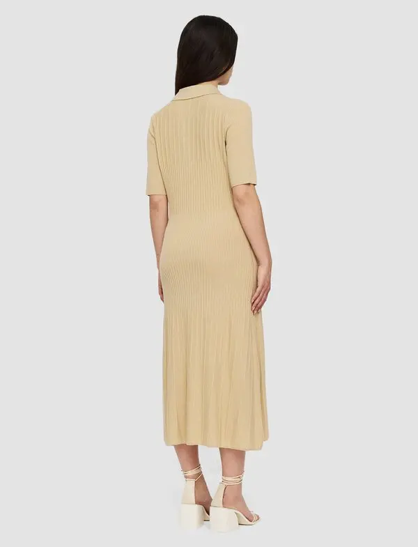 JOSEPH Flared Hem Midi Polo Dress