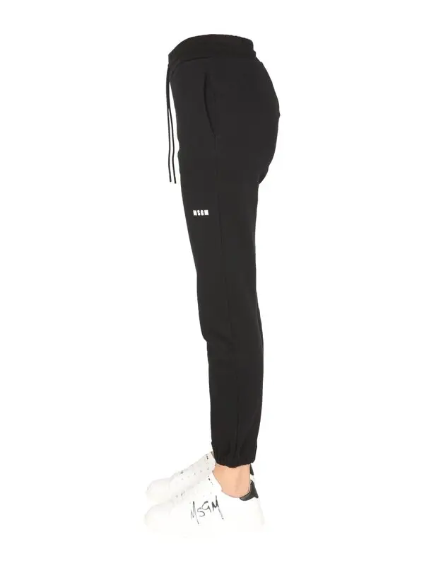 MSGM Logo Printed Drawstring Pants