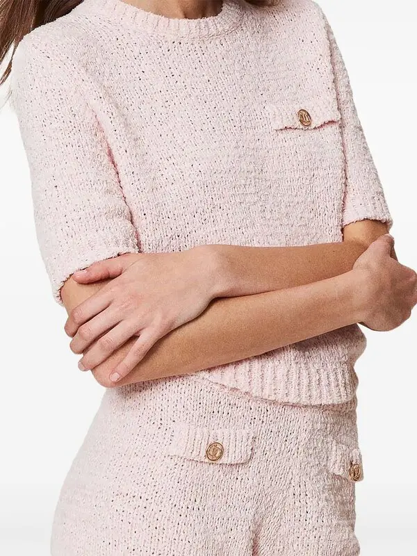 TWINSET Oval T Button Cropped Jumper