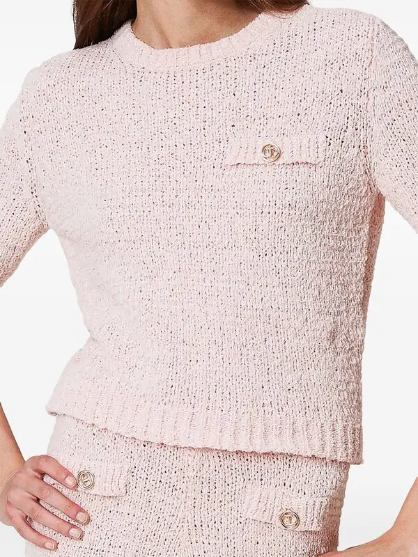 TWINSET Oval T Button Cropped Jumper