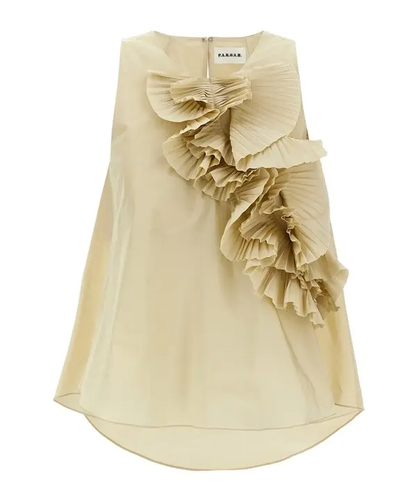 P.a.r.o.s.h Pimpy Pleated Detail Sleeveless Top