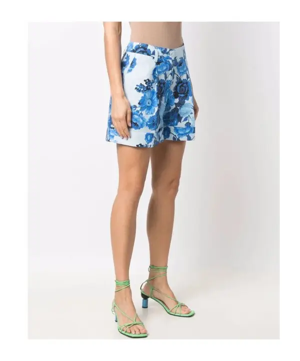 P.a.r.o.s.h Floral-print High-waisted Shorts