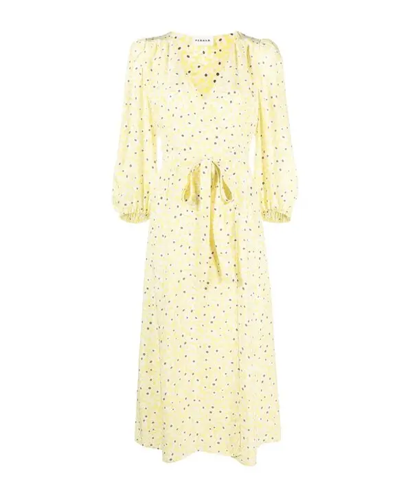 P.a.r.o.s.h Printed Logo V-collar Dress