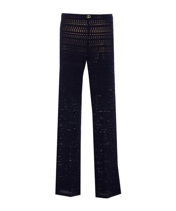 TWINSET Logo Plaque Open Knitted Trousers