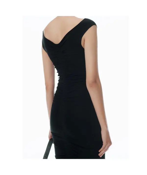 Alexander Wang Ruched Wide V-neck Maxi Dress