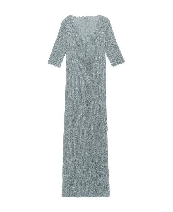 GANNI V-neck Knitted Maxi Dress