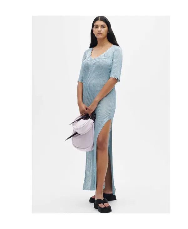 GANNI V-neck Knitted Maxi Dress