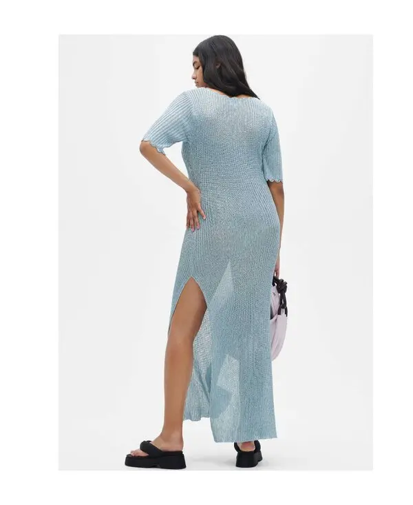 GANNI V-neck Knitted Maxi Dress