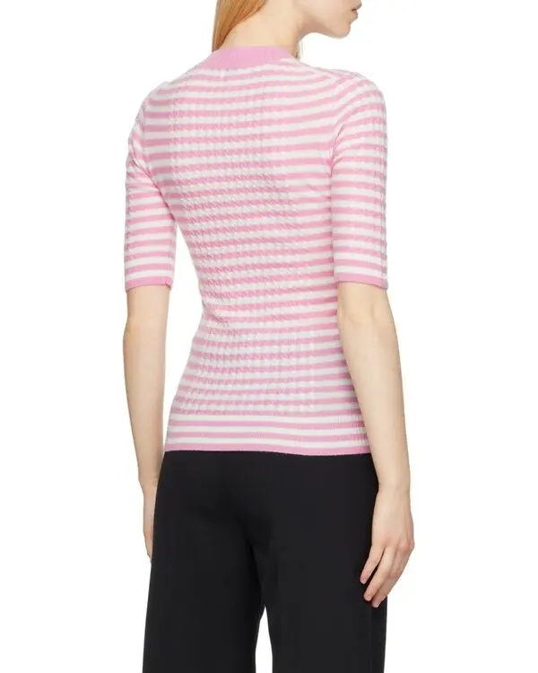 GANNI Striped Cashmere-wool Top